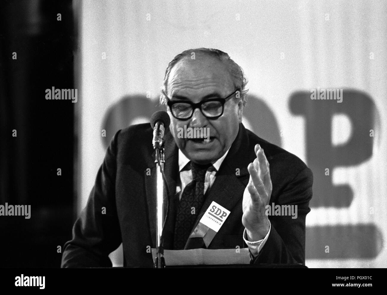 Roy Jenkins at Central Hall in Westminster for the London venue of the ...