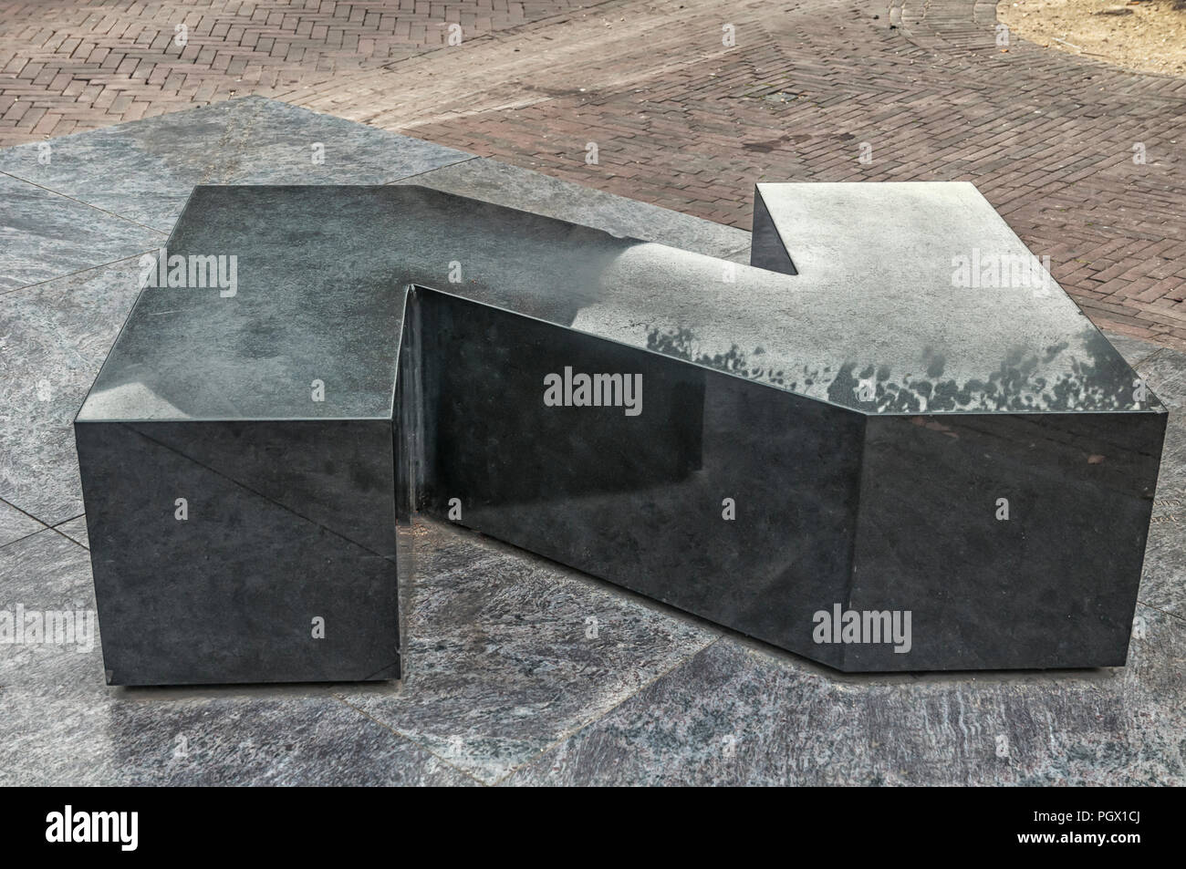 large granite letter N placed on the street Stock Photo - Alamy