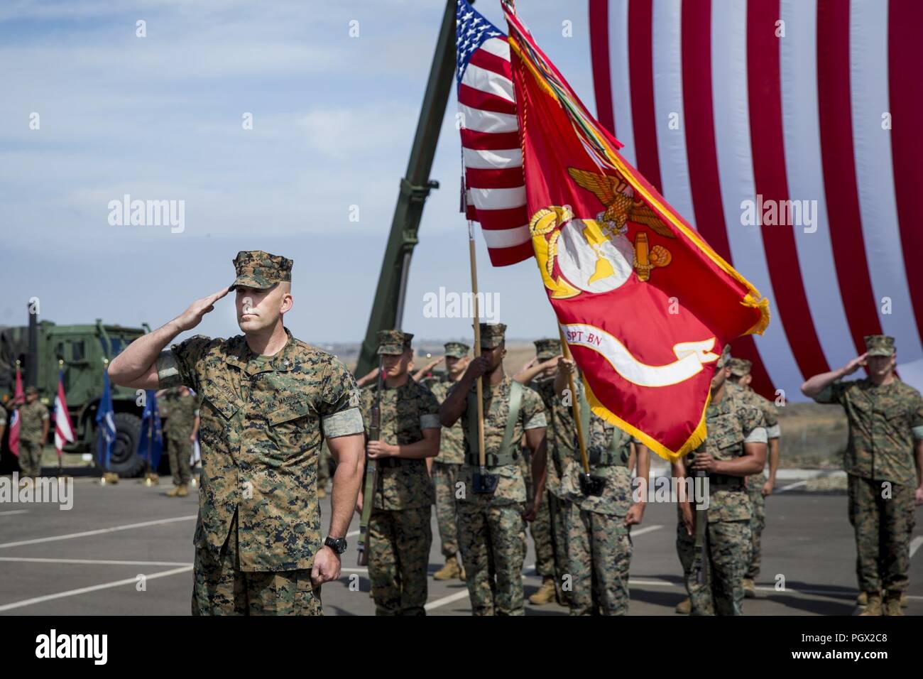 U.S. Marine Lt. Col. Richard Martin, outgoing commanding officer, 1st ...