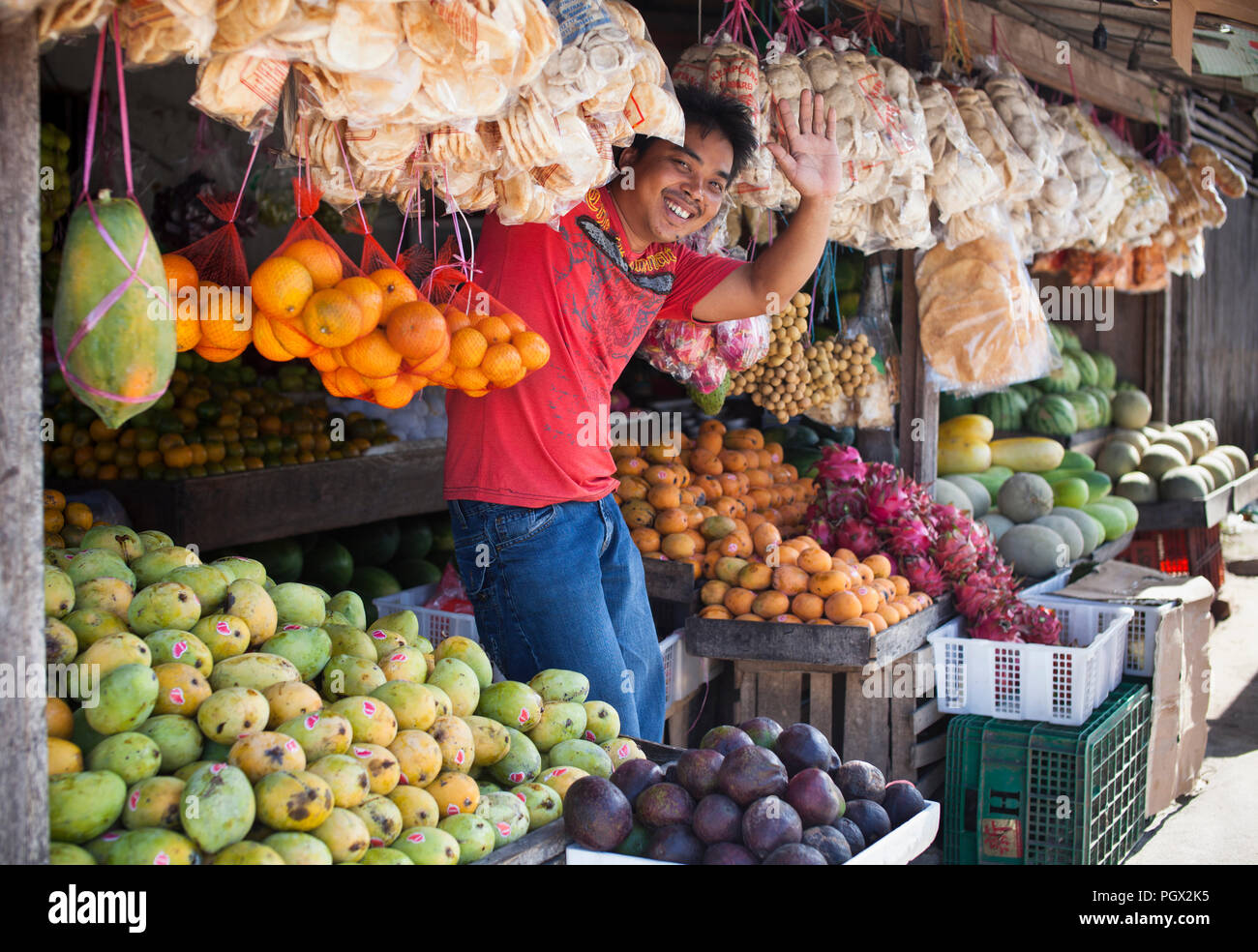 Fruit vendor on Bangka Island, Indonesia Stock Photo - Alamy