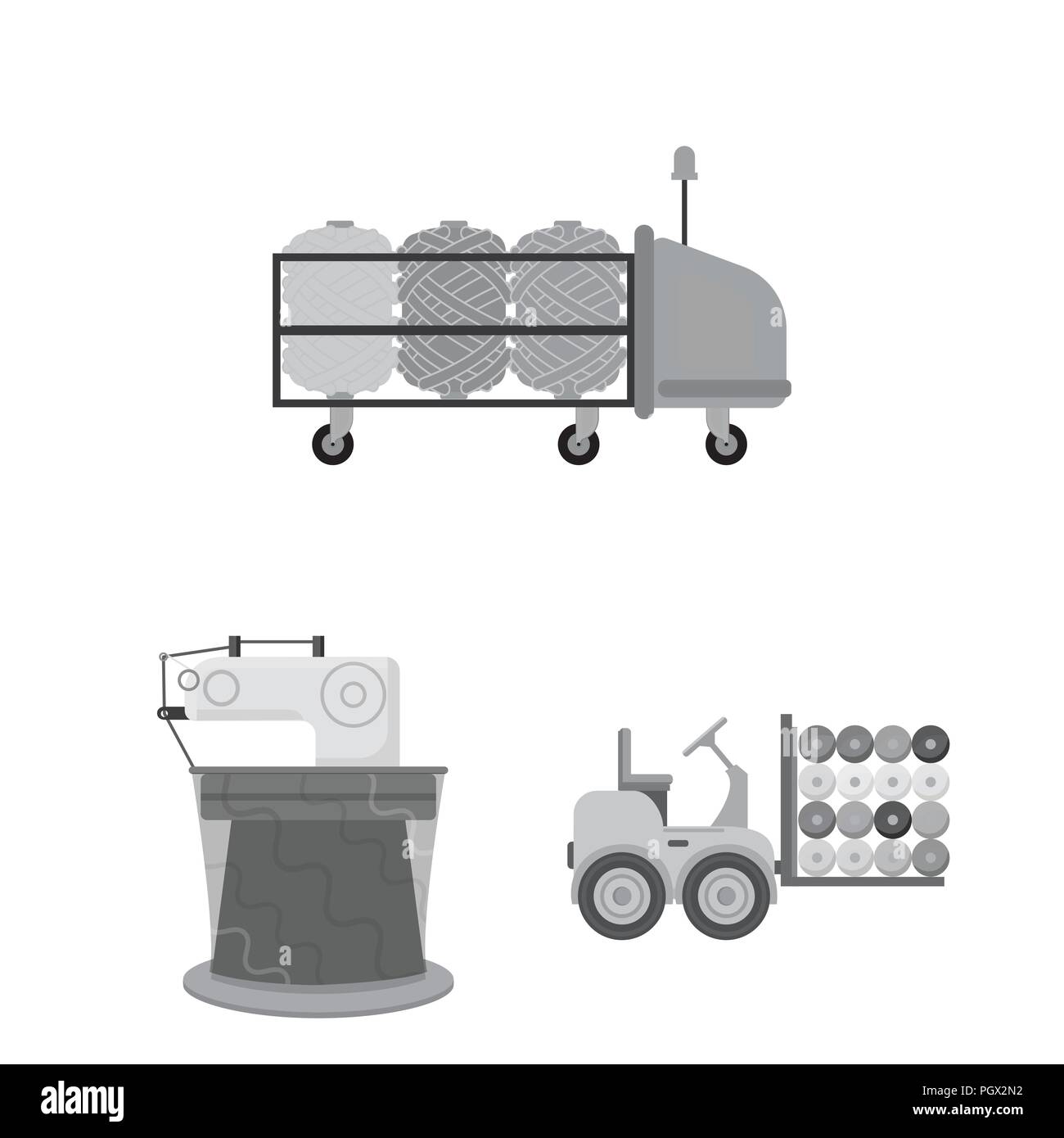 Textile industry monochrome icons in set collection for design.Textile ...