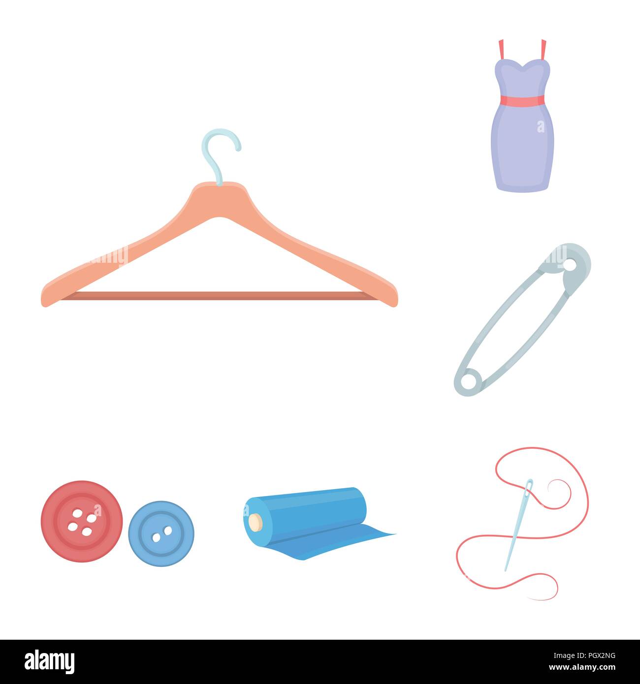 Atelier and sewing cartoon icons in set collection for design ...