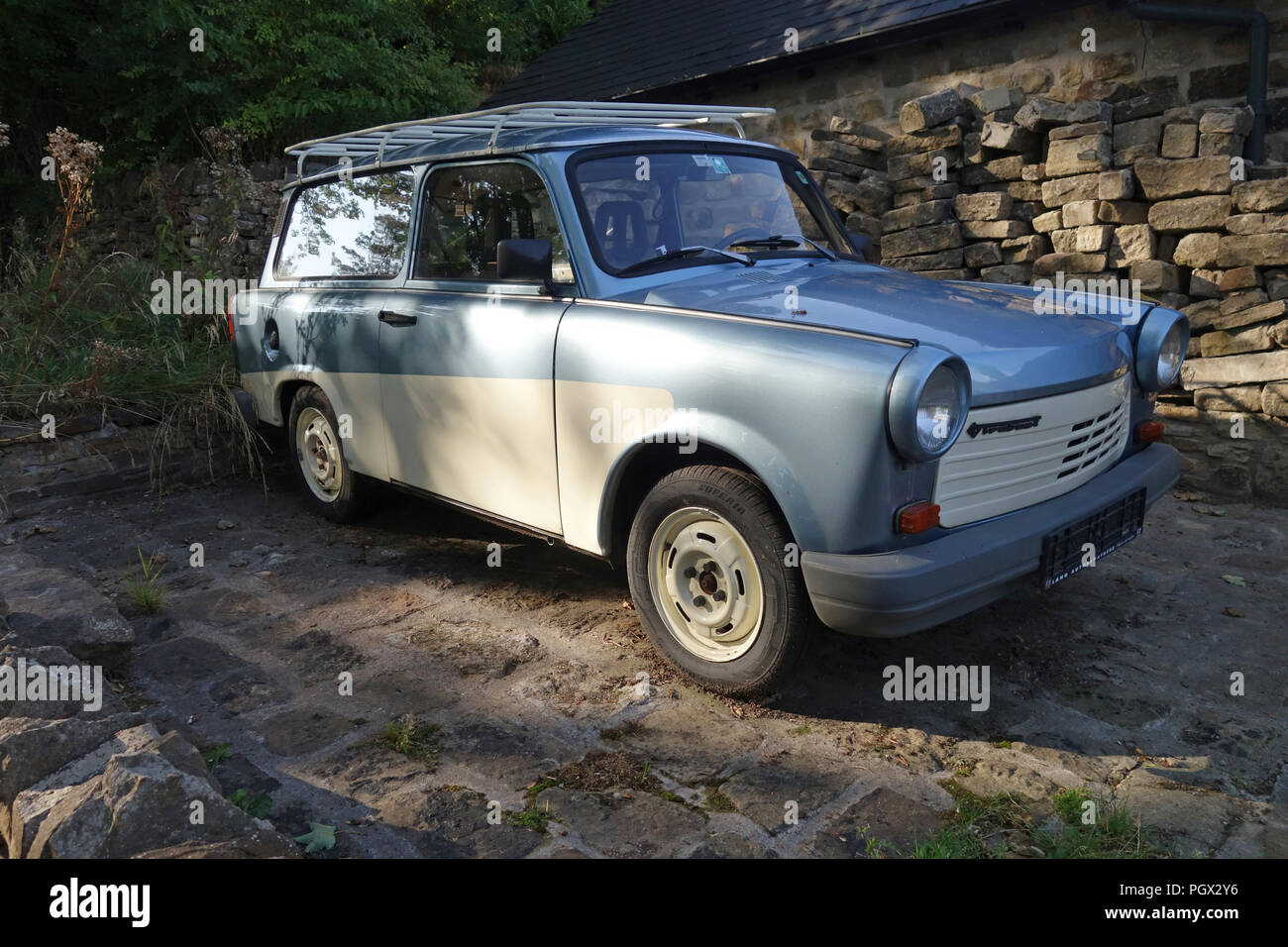 side view of the The Trabant estate car that was produced from 1957 to ...