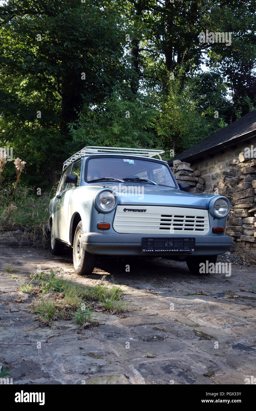 Low angle Front View of The Trabant estate car was produced from 1957 ...