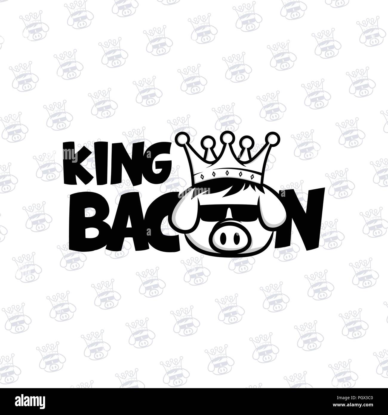 king pig crown pork bacon theme cartoon vector Stock Vector Image & Art ...