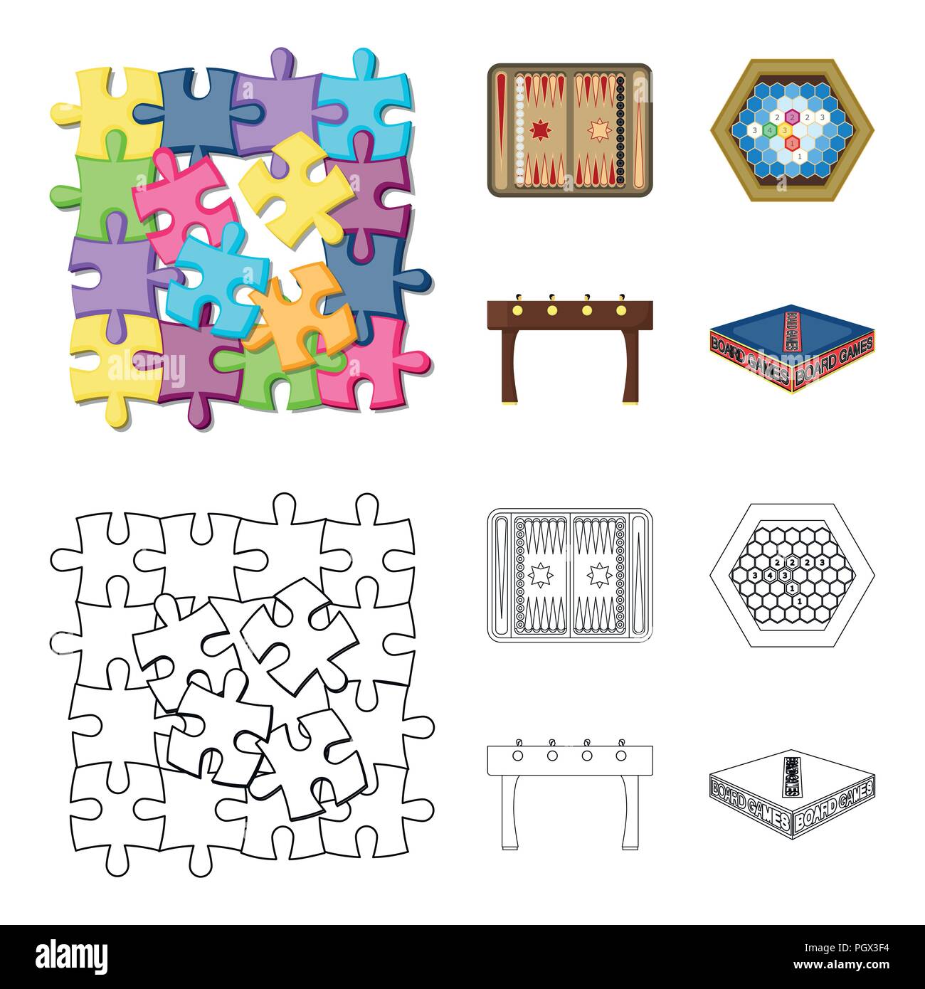 Board game cartoon,outline icons in set collection for design. Game and ...