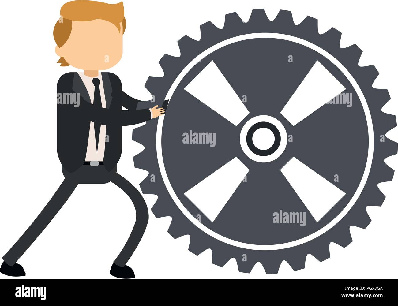 Male people pushing Stock Vector Images - Alamy