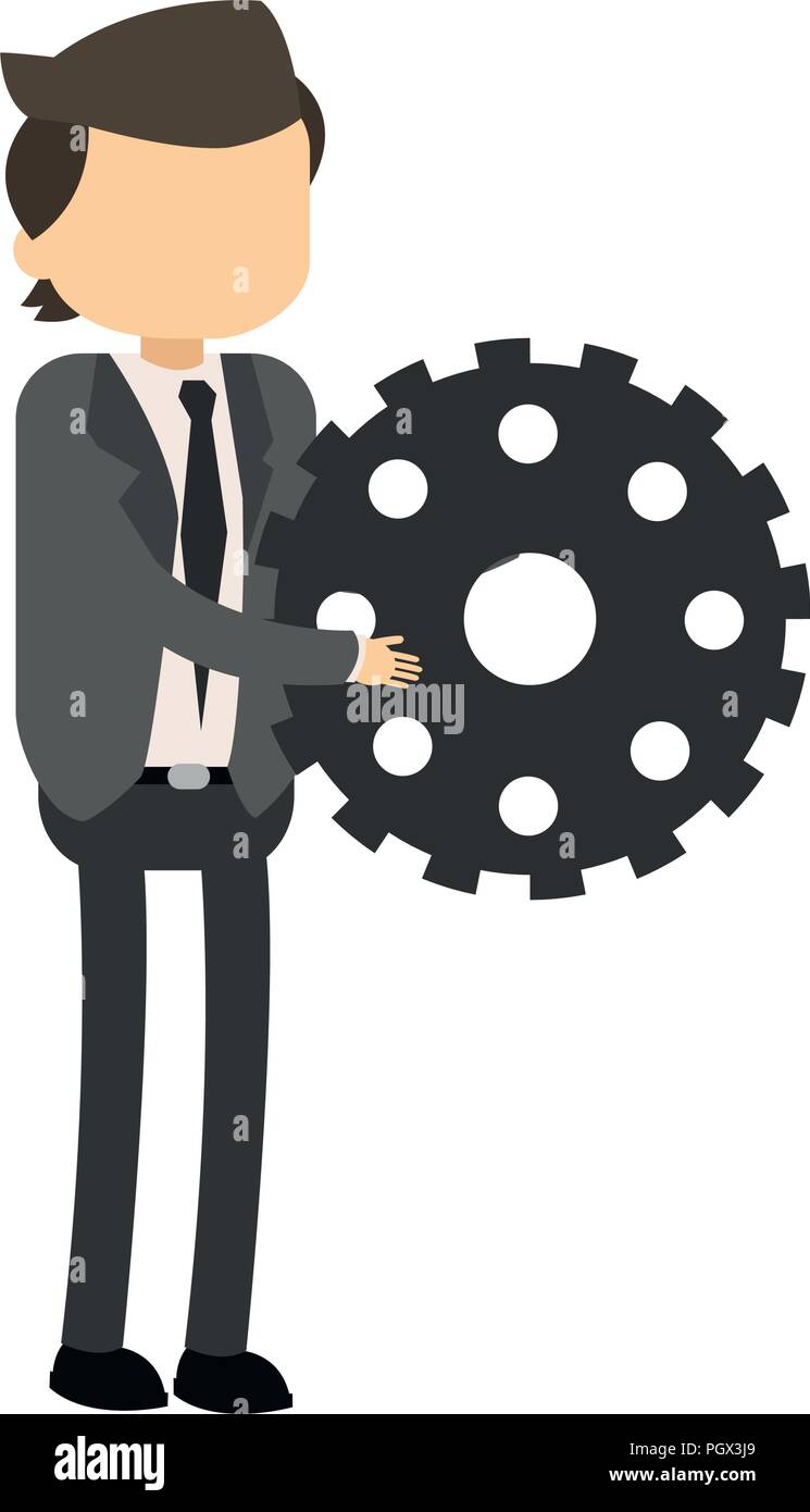 Businessman holding gear Stock Vector Image & Art - Alamy