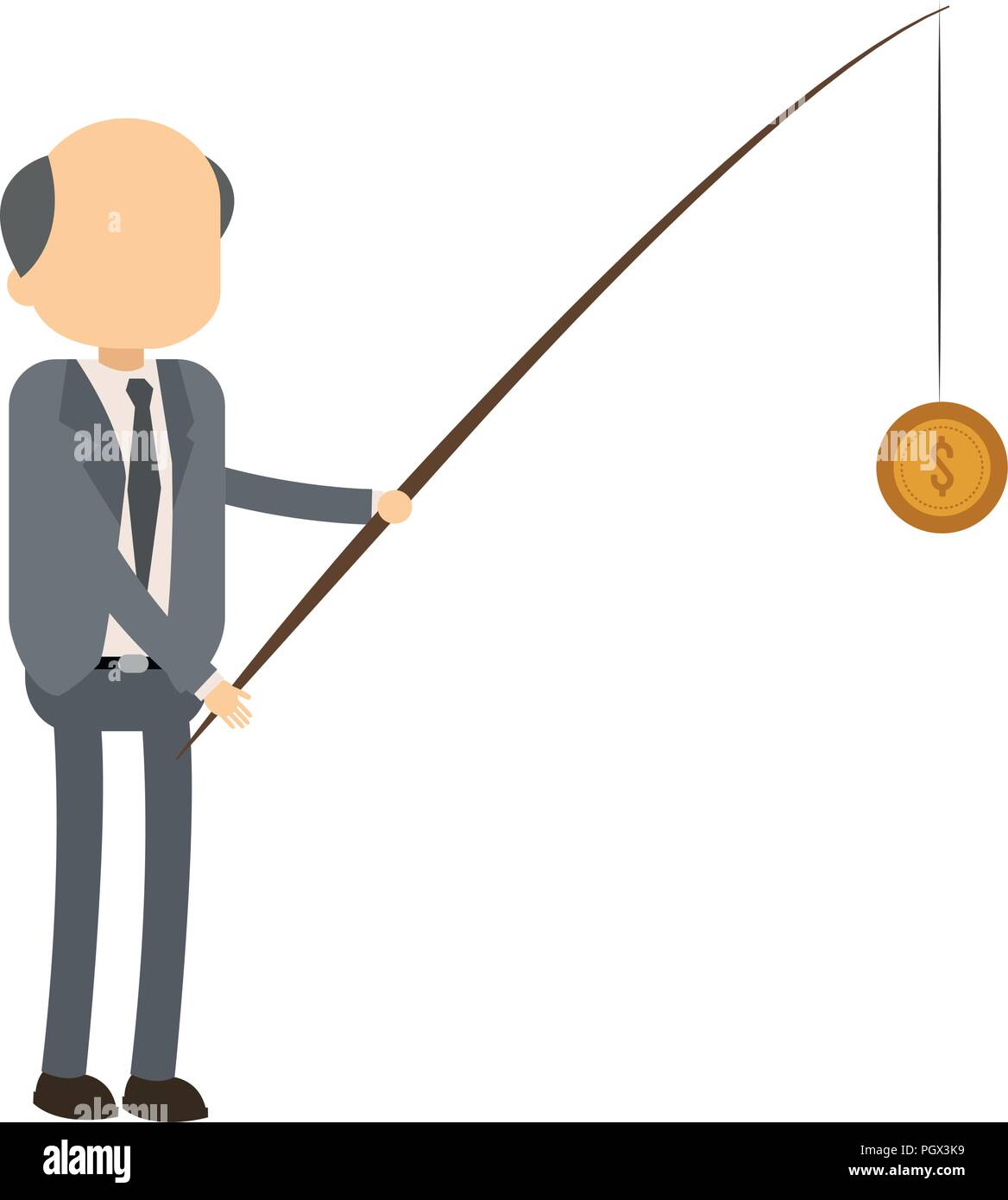 Businessman fishing money Stock Vector Image & Art - Alamy