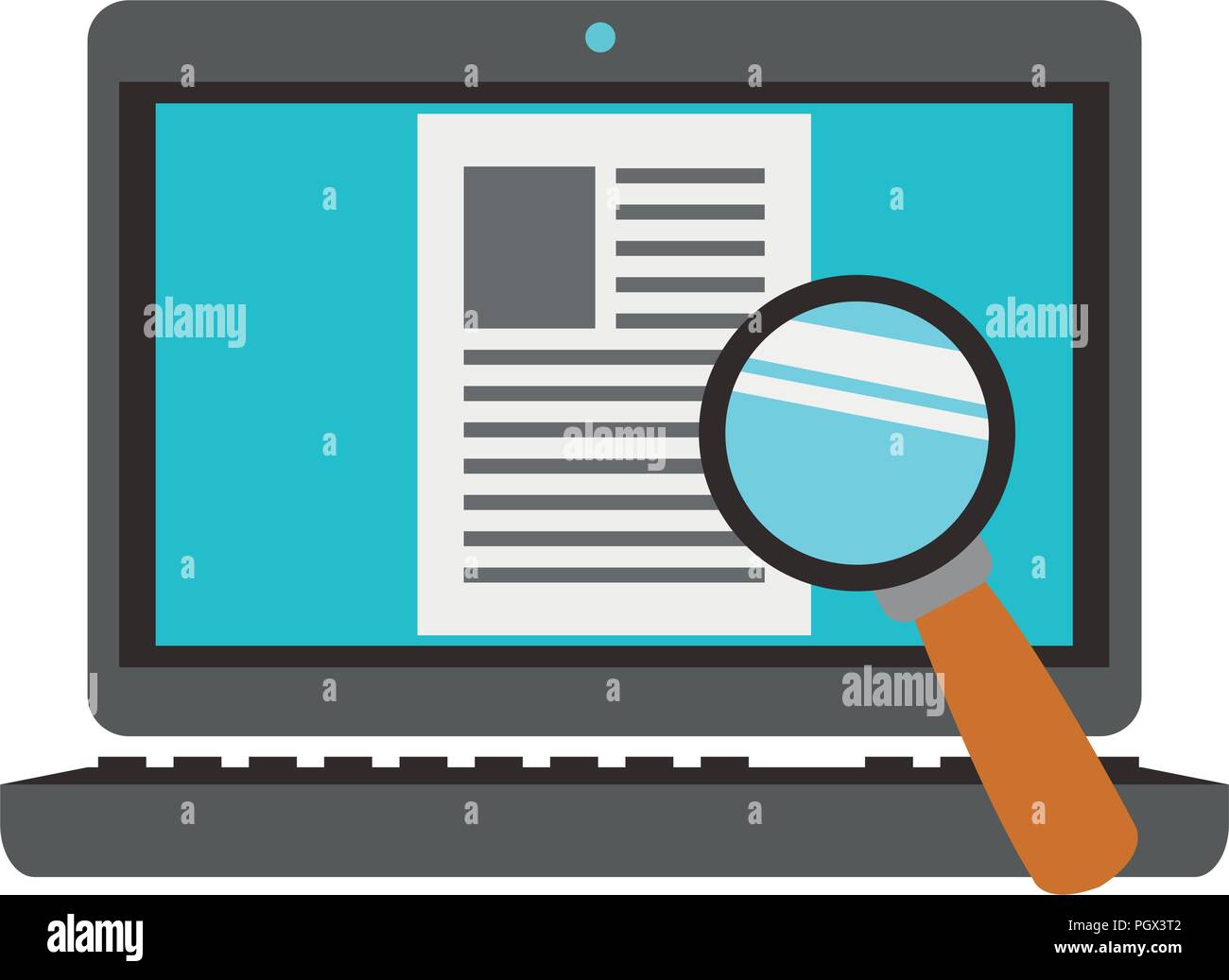 Magnifying glass on computer Stock Vector Image & Art - Alamy