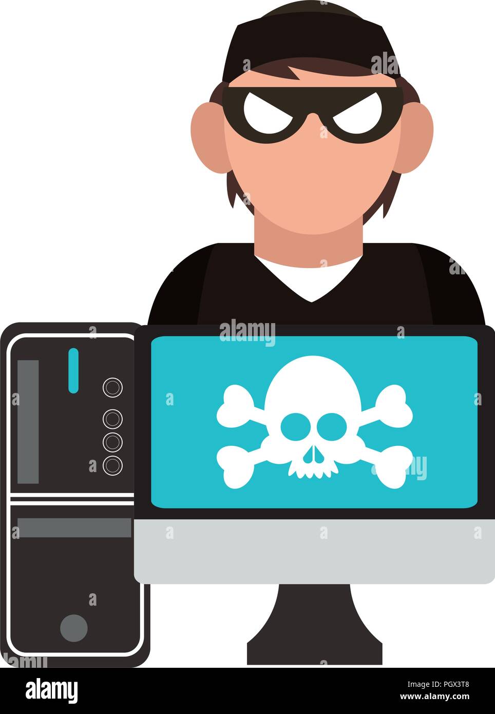 Man computer hacker binary Stock Vector Images - Alamy