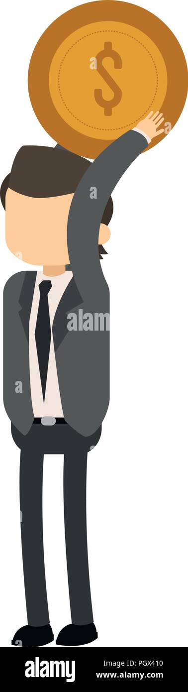 Cartoon illustration man coin head hi-res stock photography and images ...
