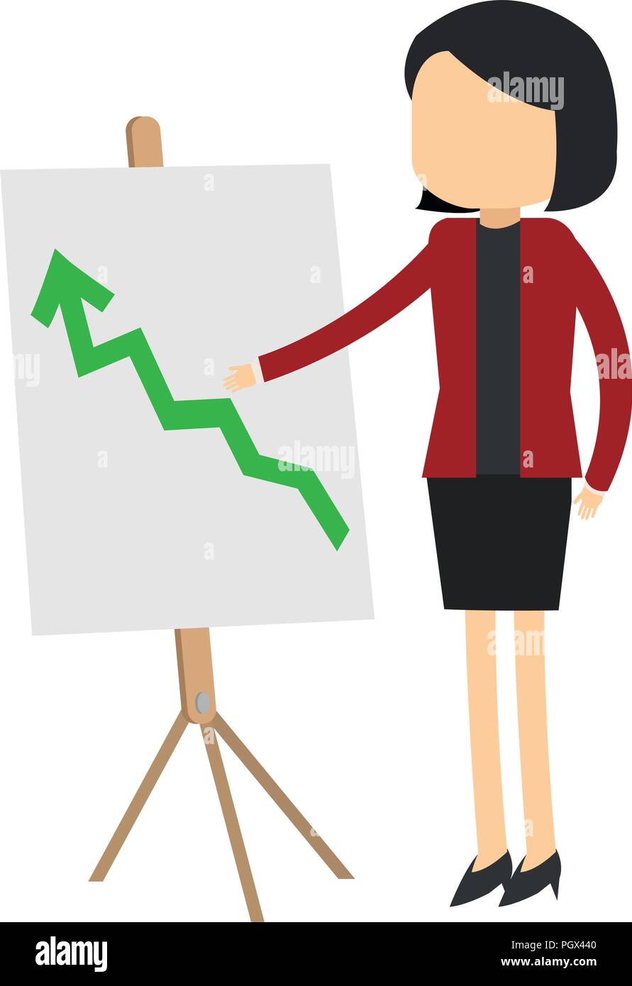 Businesswoman showing statistics Stock Vector Image & Art - Alamy