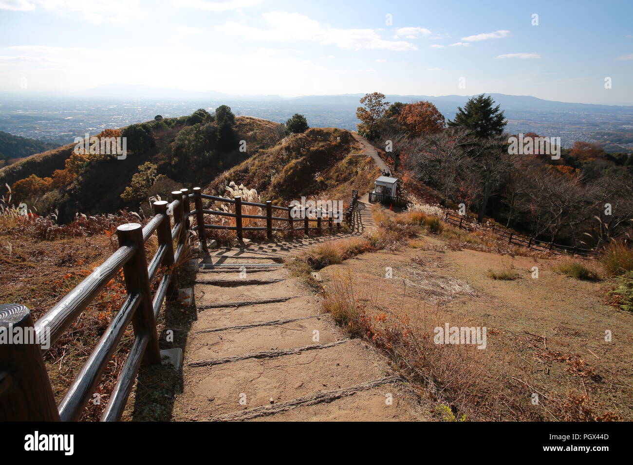 far step under the peak at Mount Wakakusa, city Nara, Japan Stock Photo ...