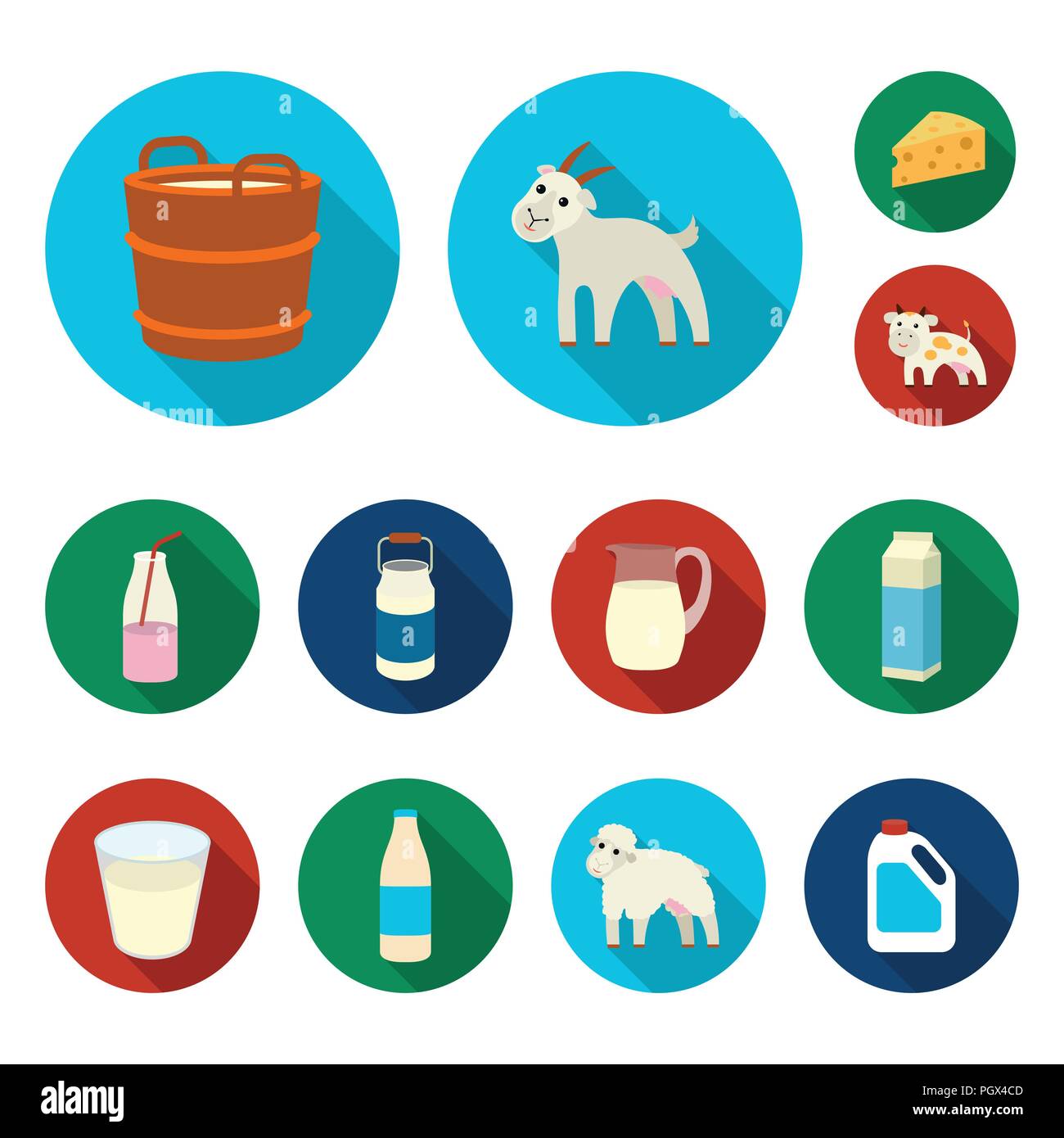 Milk product flat icons in set collection for design.Milk and food ...