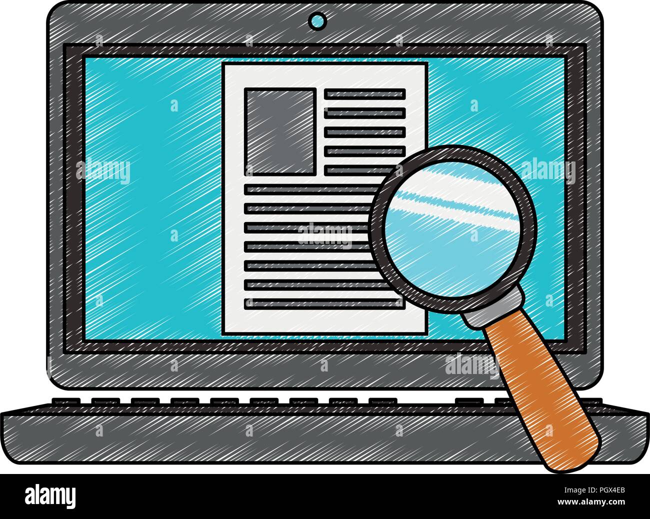 Magnifying glass on computer scribble Stock Vector Image & Art - Alamy