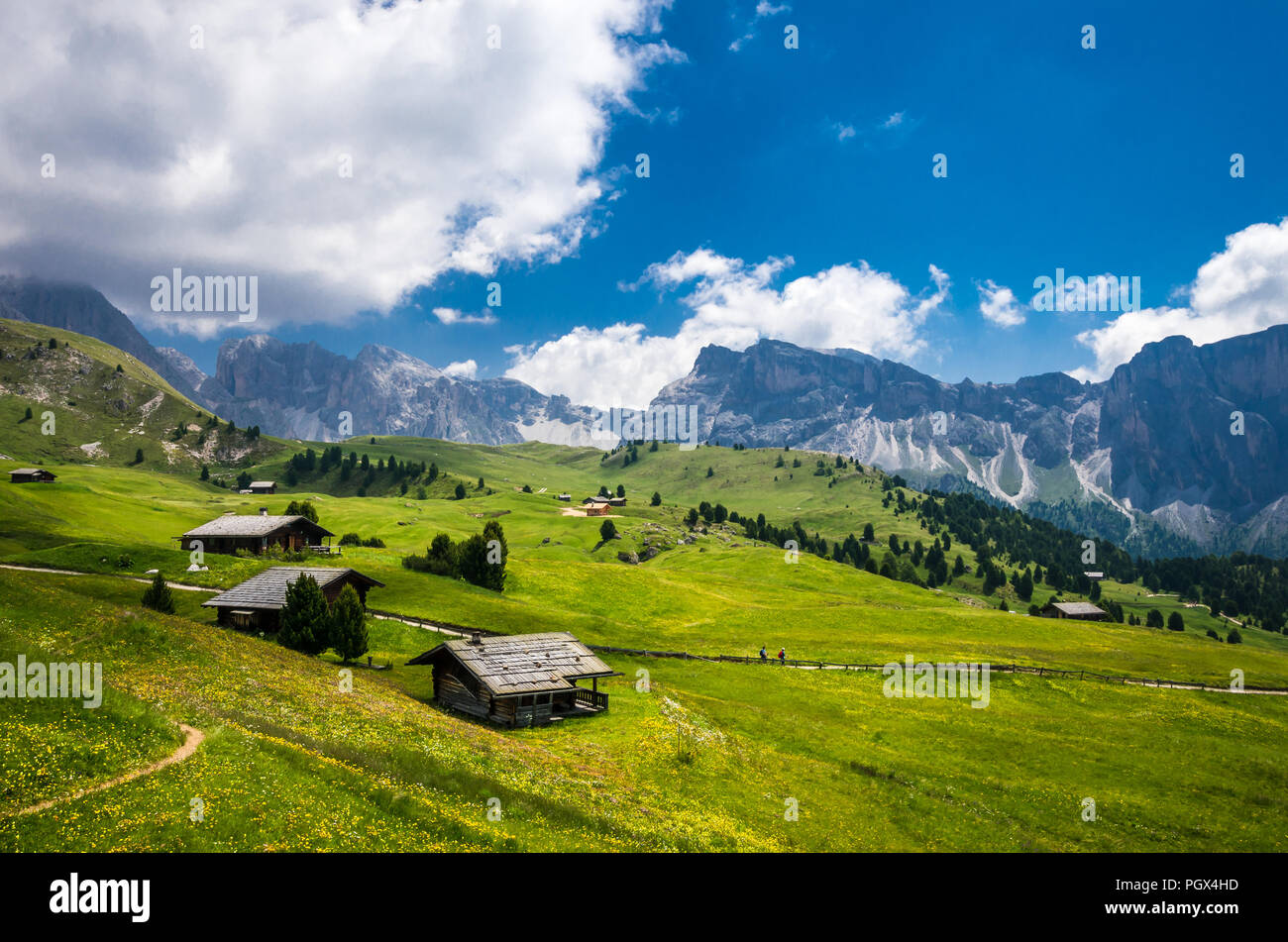 Gruppo delle Odle, view from Col Raiser. Puez Odle massif in Dolomites ...