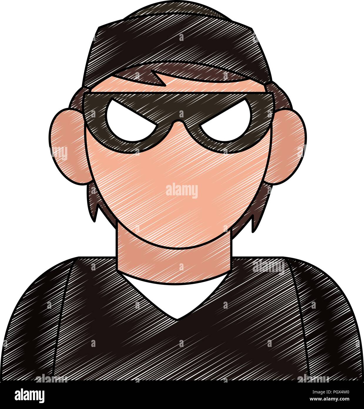 Thief avatar profile scribble Stock Vector Image & Art - Alamy