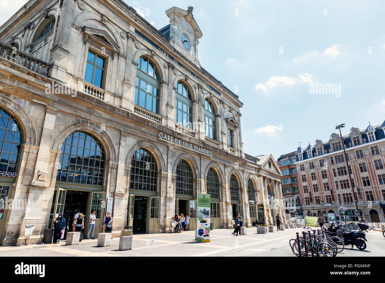 Exterior of Gare de Lille Flanders railway station, Lille, France Stock ...