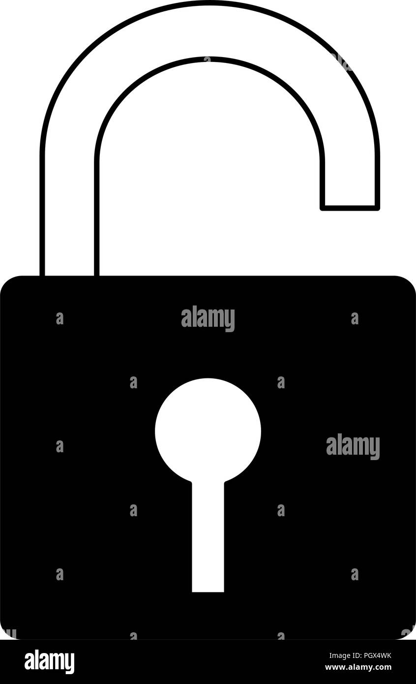 Padlock unlocked isolated in black and white Stock Vector Image & Art ...