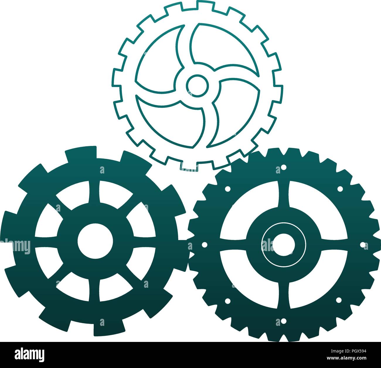 Businessman running on gears blue lines Stock Vector Image & Art - Alamy