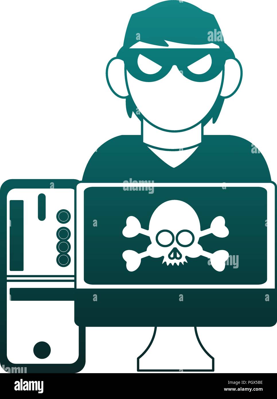 Hacker hacking system on Stock Vector Images - Alamy
