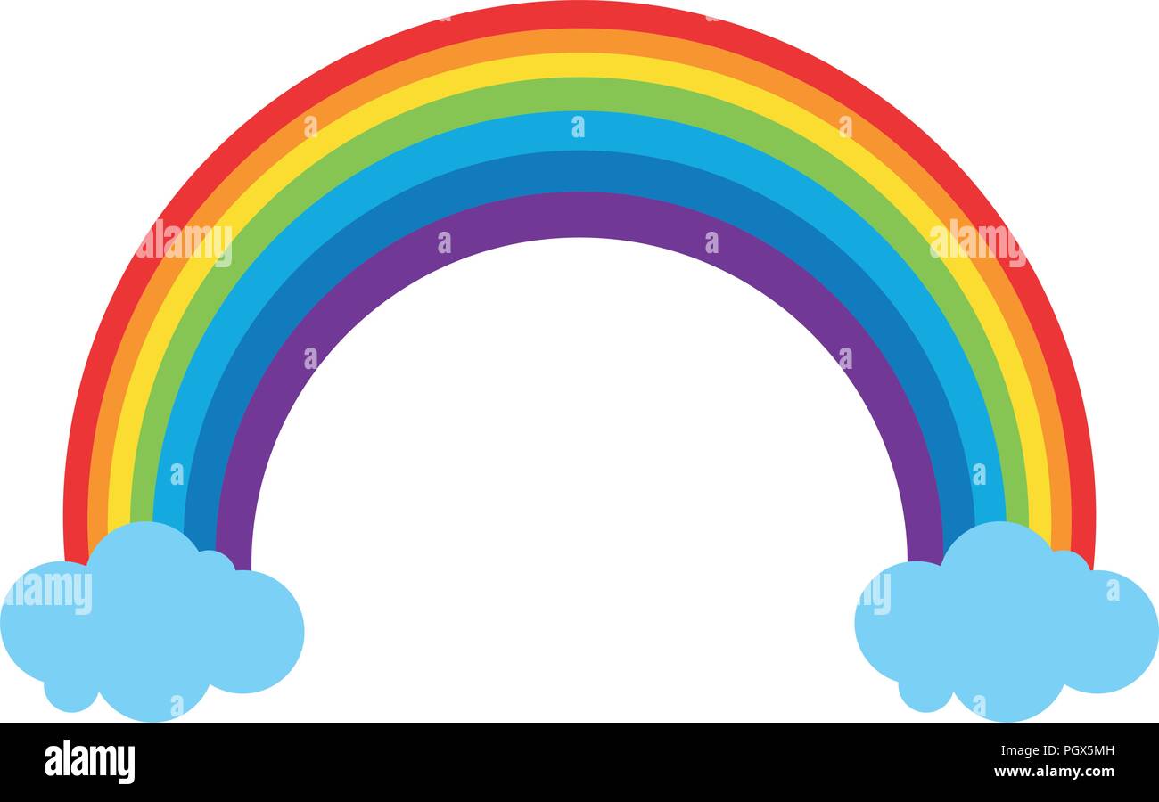 Rainbow and clouds Stock Vector Image & Art - Alamy