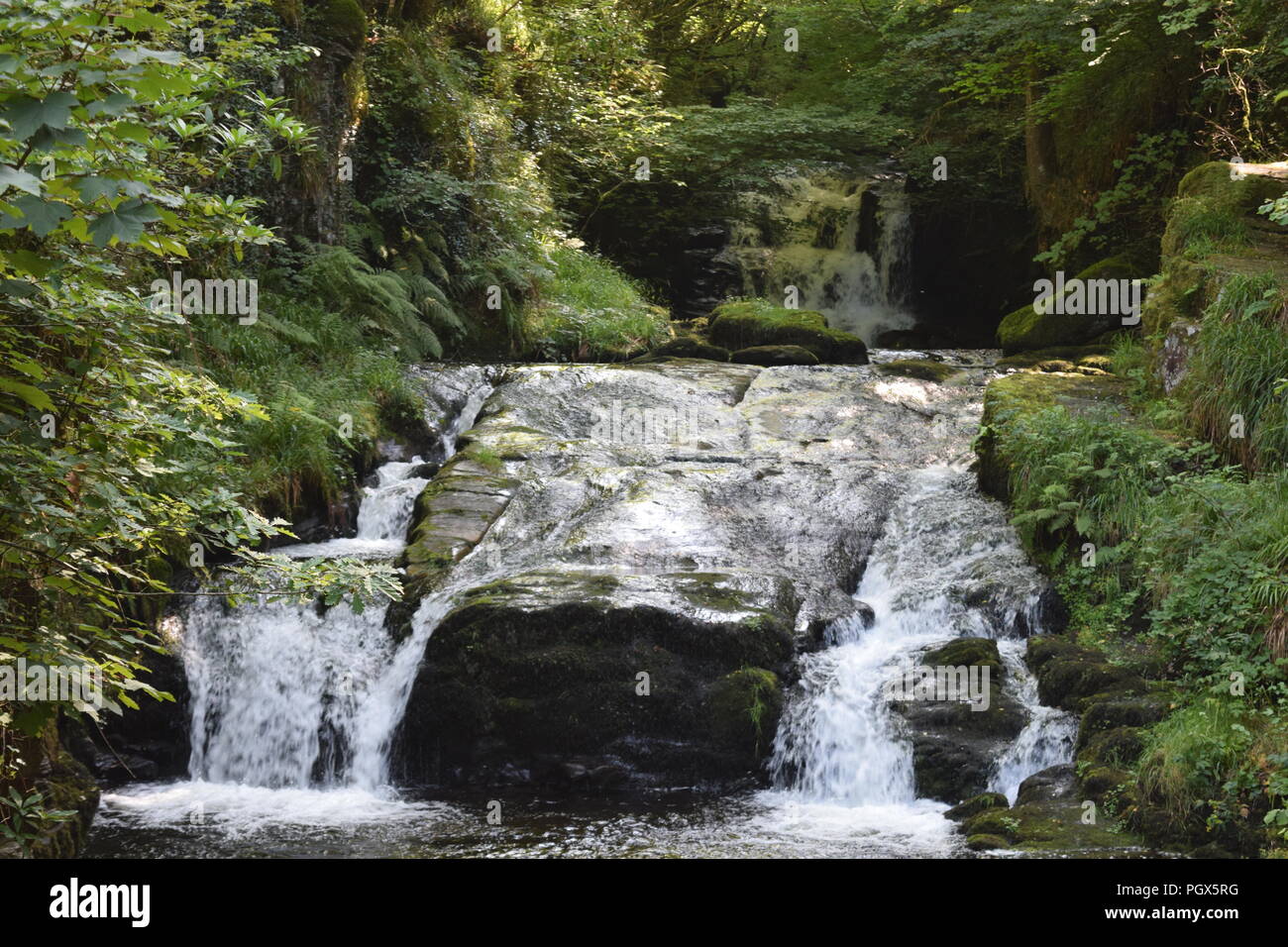 Waterfall at Watersmeet, Exmoor Stock Photo - Alamy