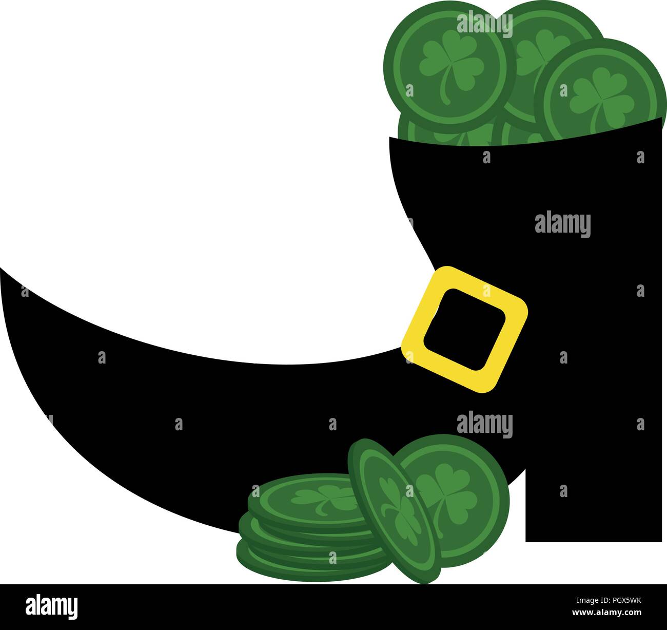 Elf boot with irish coins inside Stock Vector Image & Art - Alamy