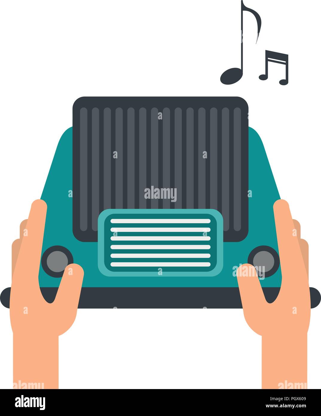 Hands using retro radio Stock Vector Image & Art - Alamy