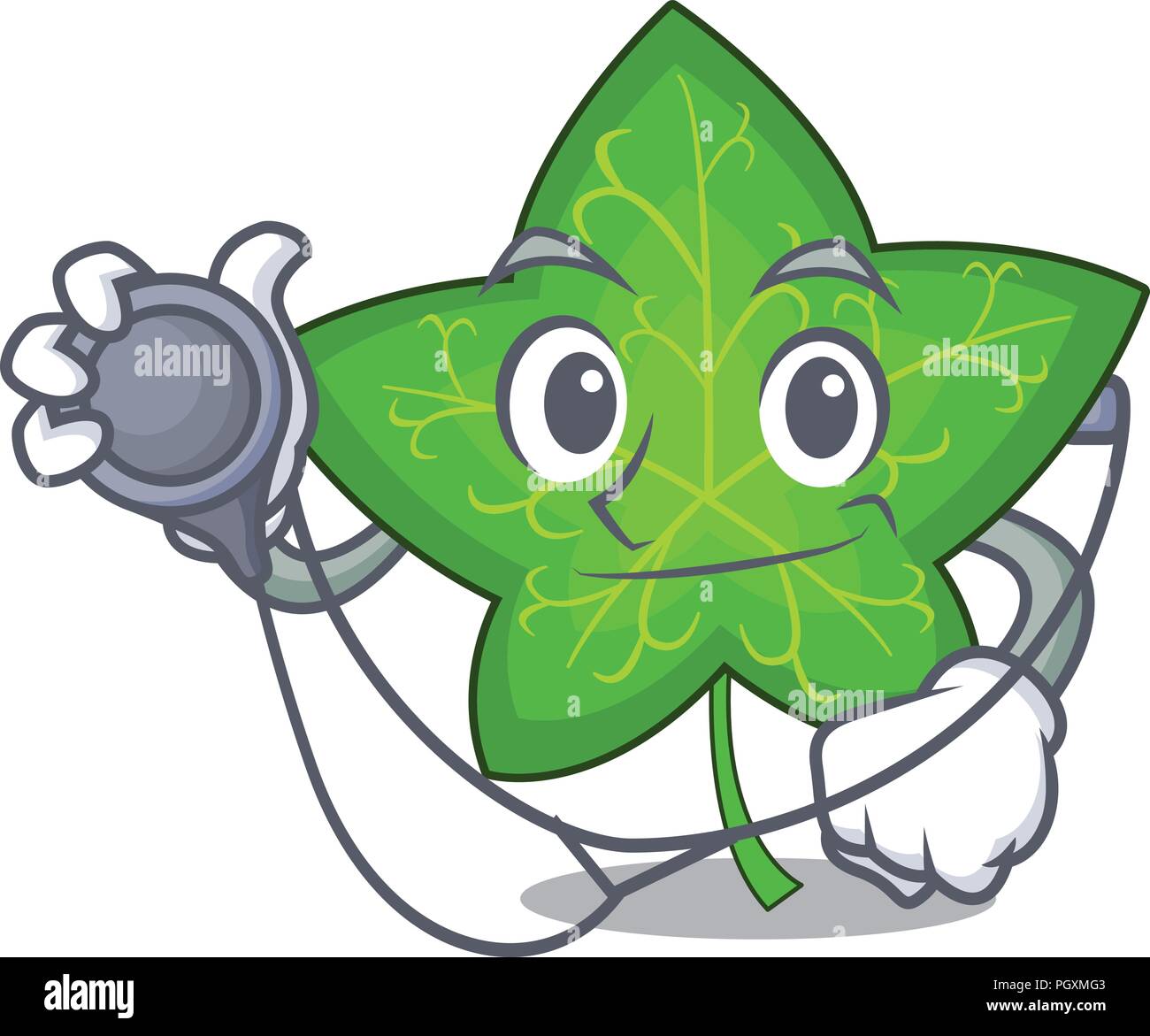 Doctor ivy leaf isolated on character cartoon vector illustration Stock ...