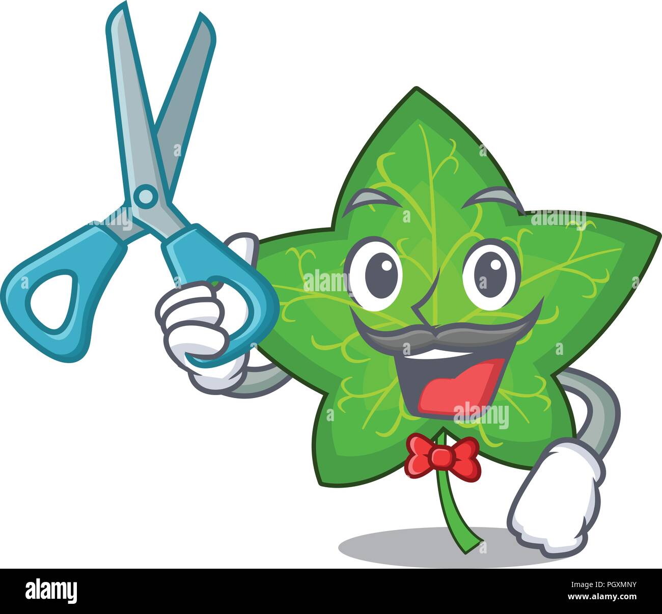 Barber ivy leaf isolated on character cartoon vector illustration Stock ...
