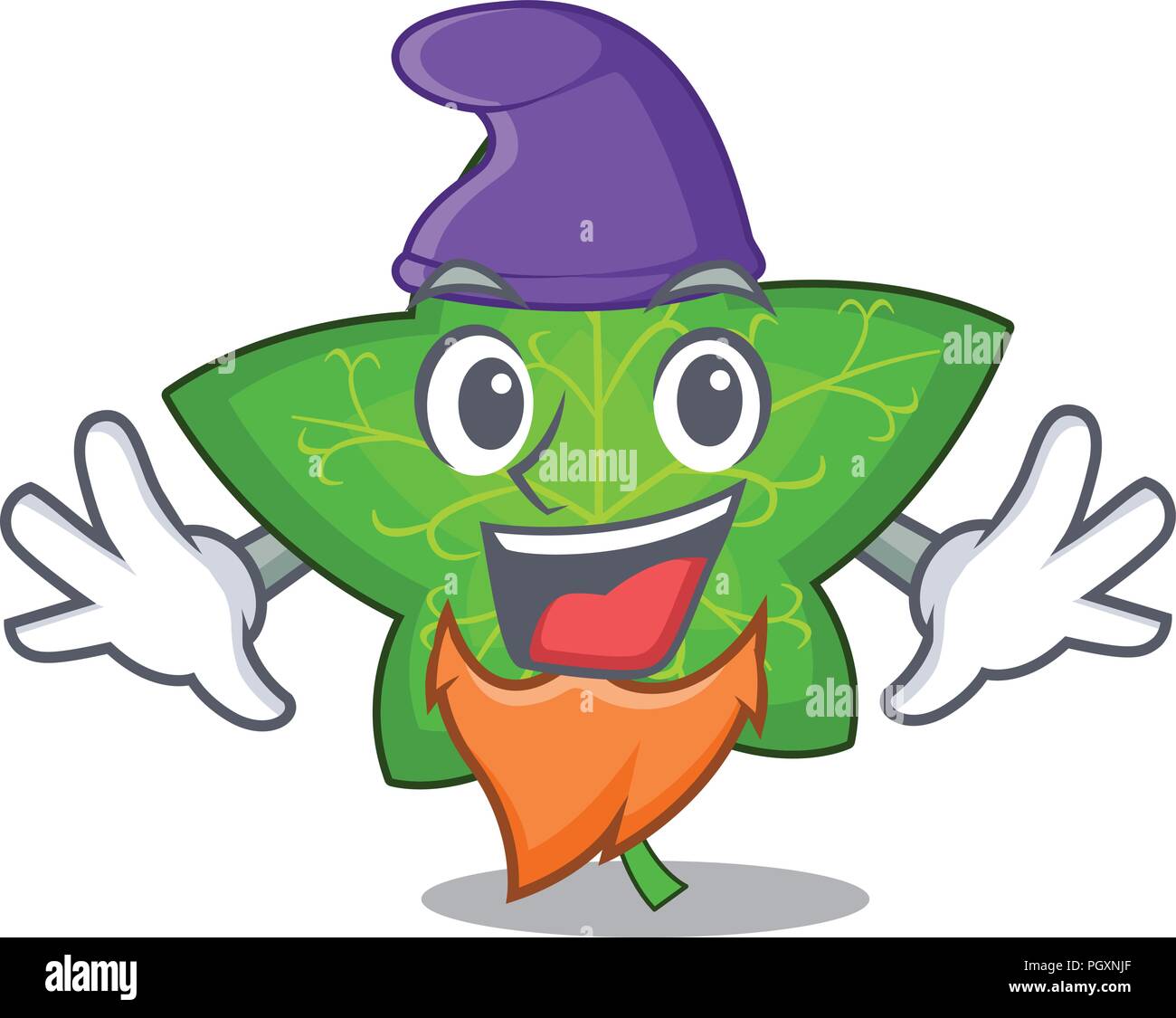 Elf ivy leaf isolated on character cartoon vector illustration Stock ...