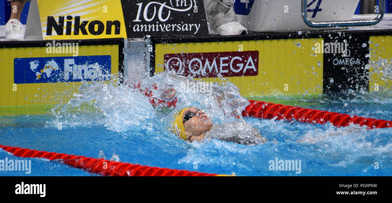 Budapest, Hungary - Jul 26, 2017. Competitive swimmer BARRATT Holly ...