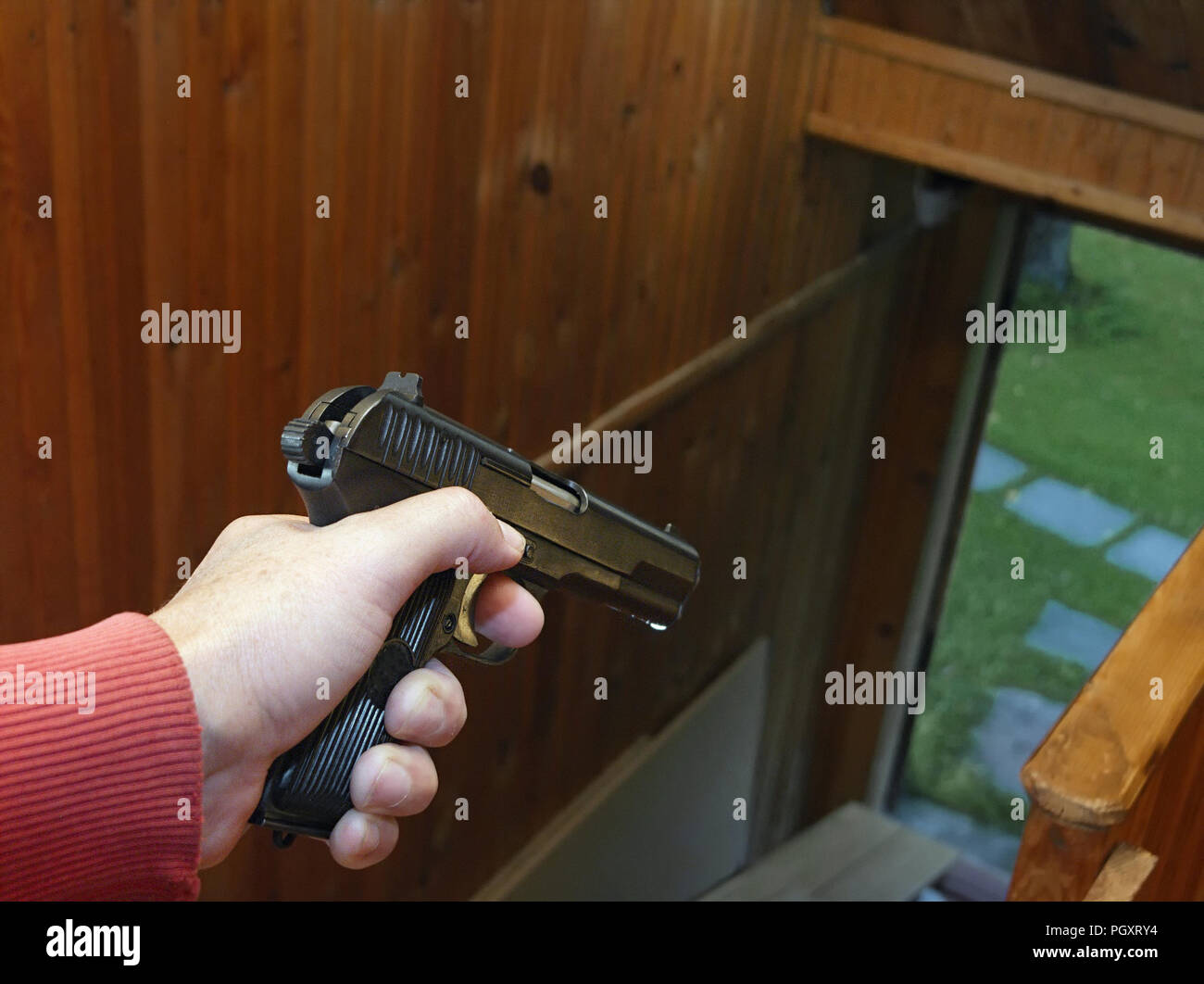 Home protection with weapon Stock Photo - Alamy