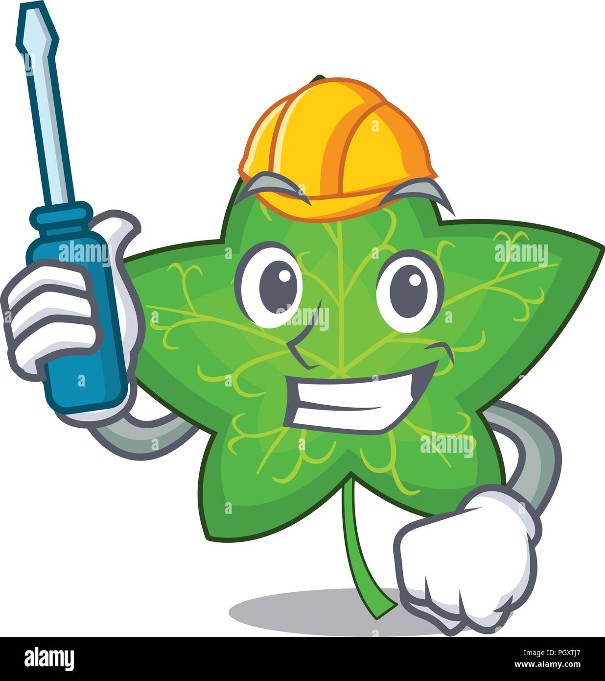 Automotive mascot cartoon beautiful ivy leaf plant vector illustration ...