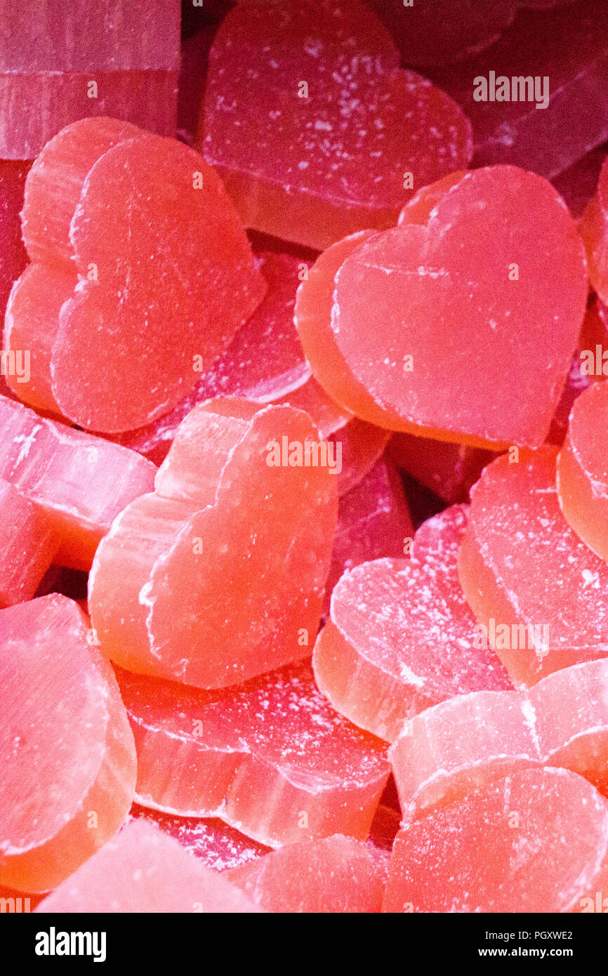 colorful fragrant bars of soap in the shape of heart and Stock Photo ...