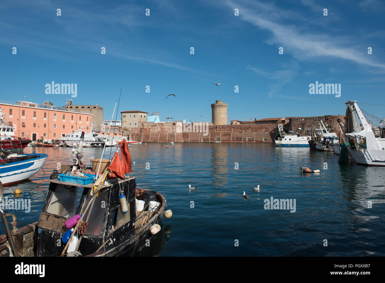 Fortezza nuova. Renaissance fortress inside the city port. overlooking ...