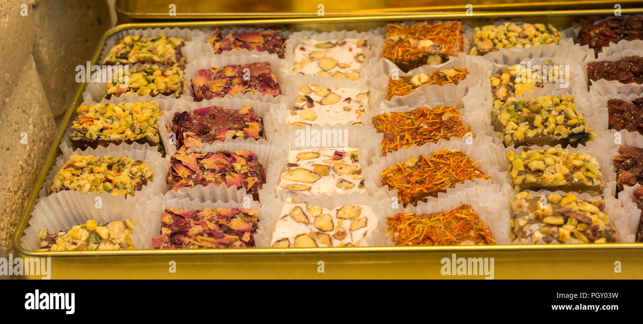 Load of traditional turkish delight lokum candy Stock Photo - Alamy