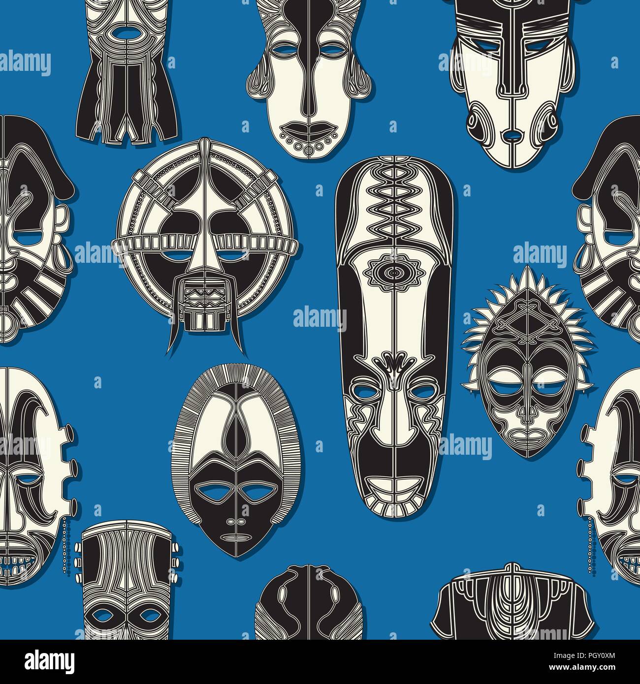 Tribal mask seamles pattern design Stock Vector Image & Art - Alamy