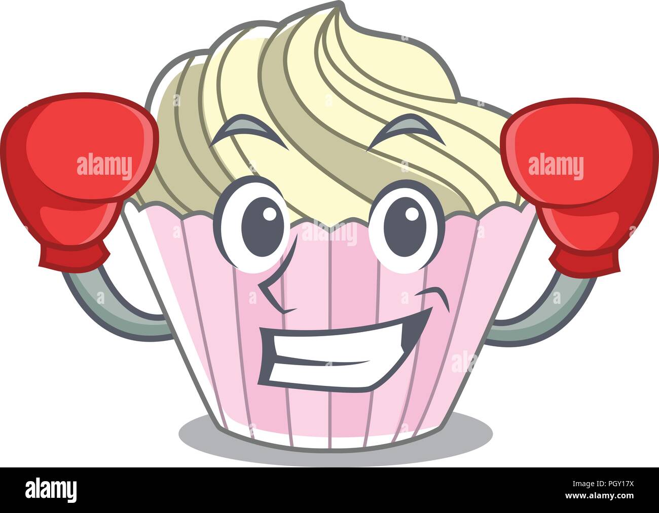 Boxing cake meringue with in character cartoon vector illustration ...