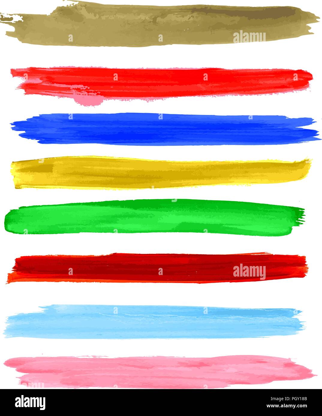 Vector watercolor grunge brush strokes set in colors Stock Vector Image ...