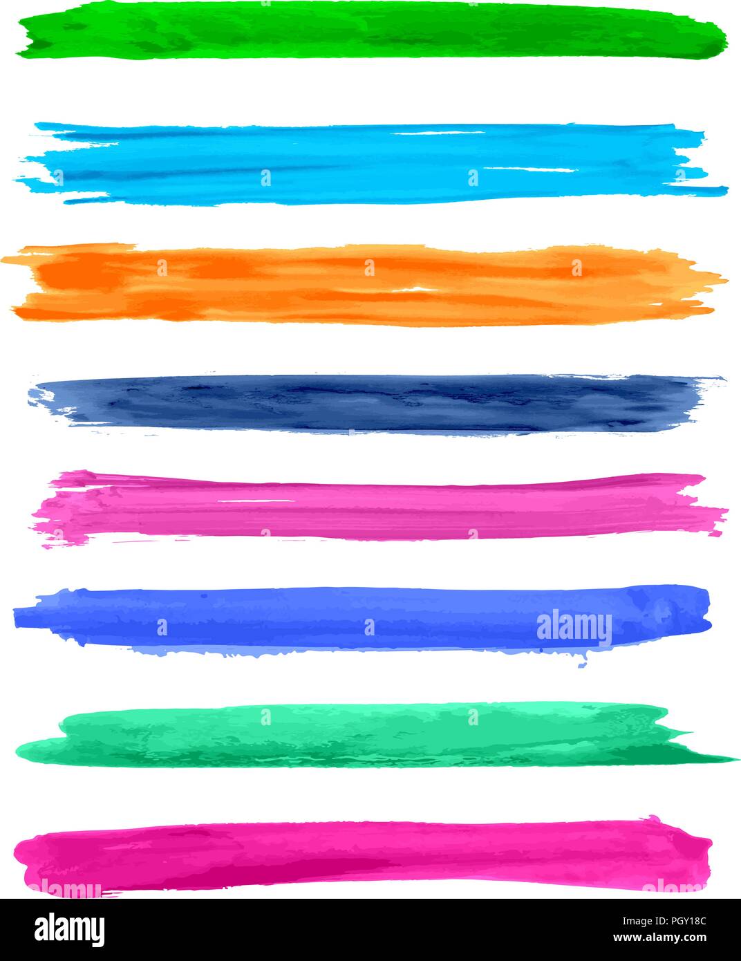 Vector watercolor grunge brush strokes set in colors Stock Vector Image ...