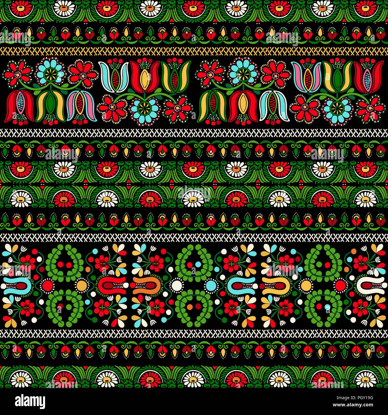 Seamless pattern design inspired by traditional Hungarian embroidery ...