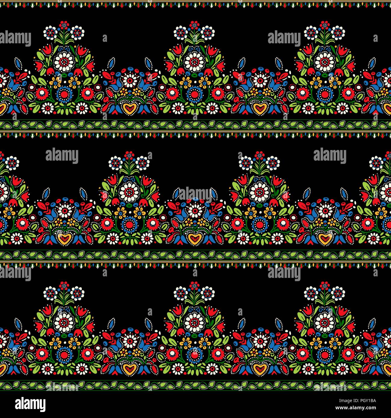 Seamless pattern design inspired by traditional Hungarian embroidery ...