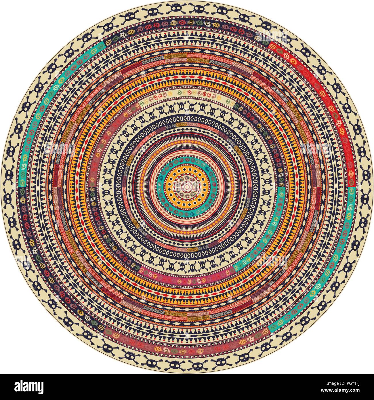 Round Aztec ornament on white.Vector illustration Stock Vector Image ...