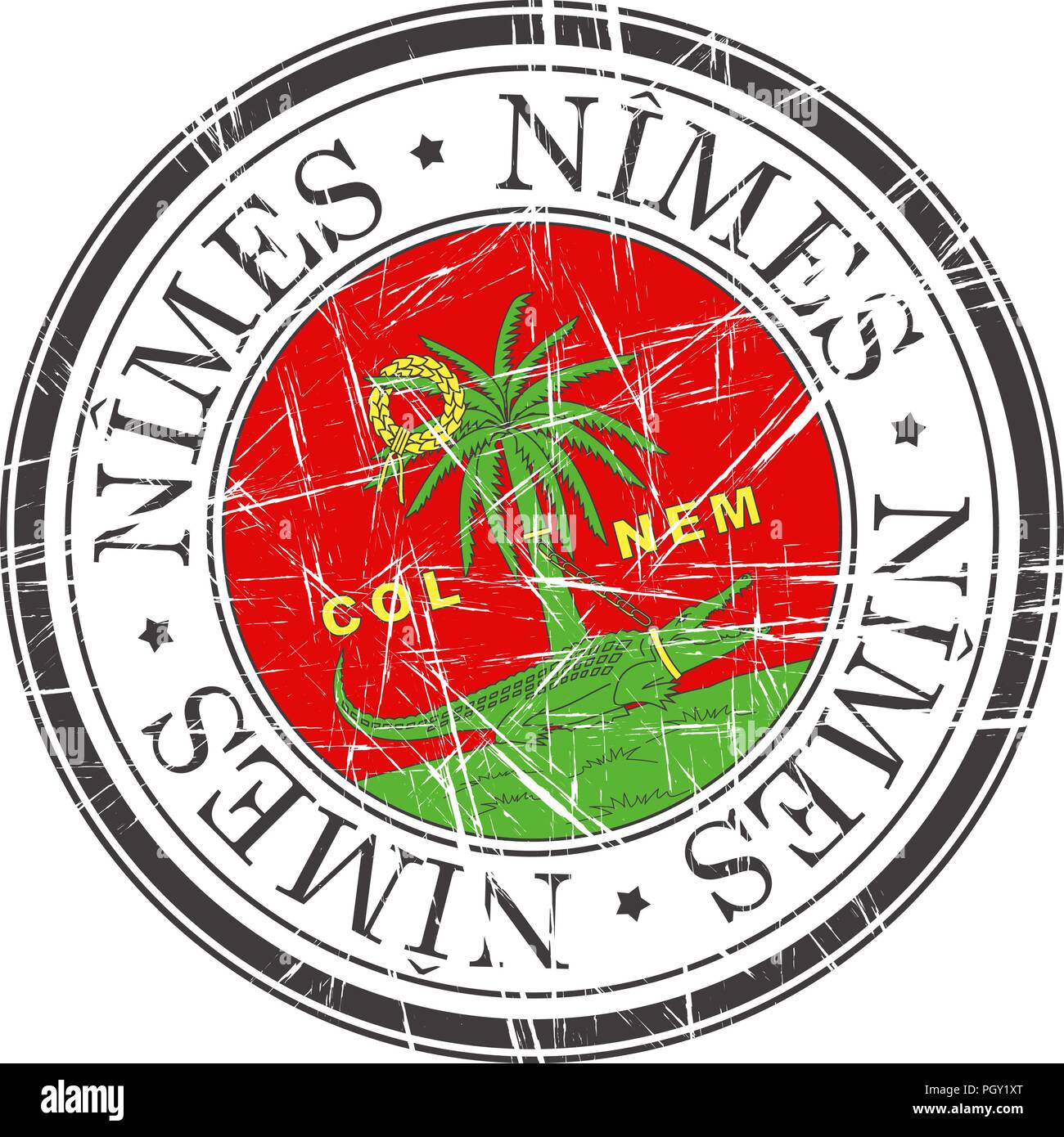 Nimes old city Stock Vector Images - Alamy