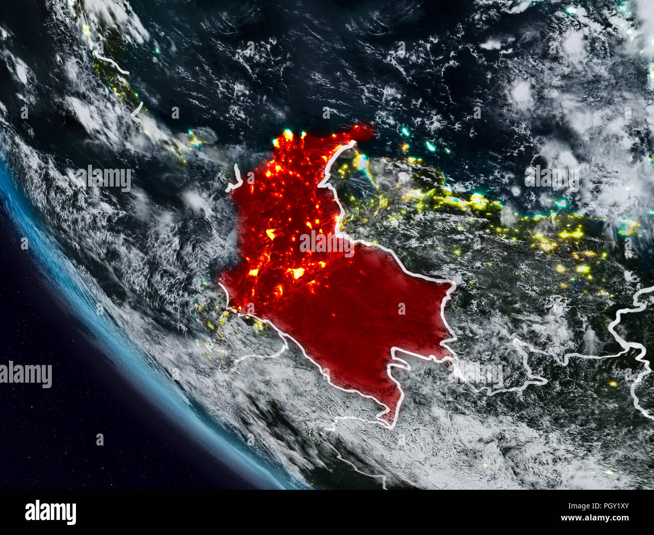 Satellite image of colombia hi-res stock photography and images - Alamy