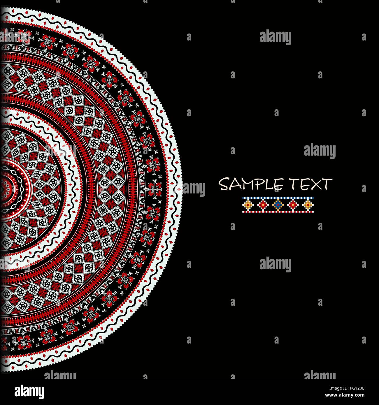 Decorative background with traditional Romanian ornament and place for ...