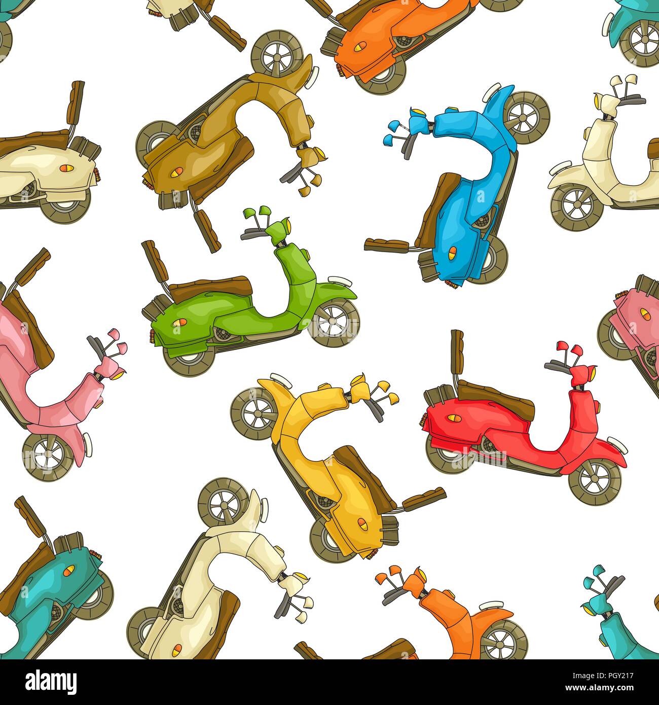Scooters cartoon seamless pattern background Stock Vector Image & Art ...